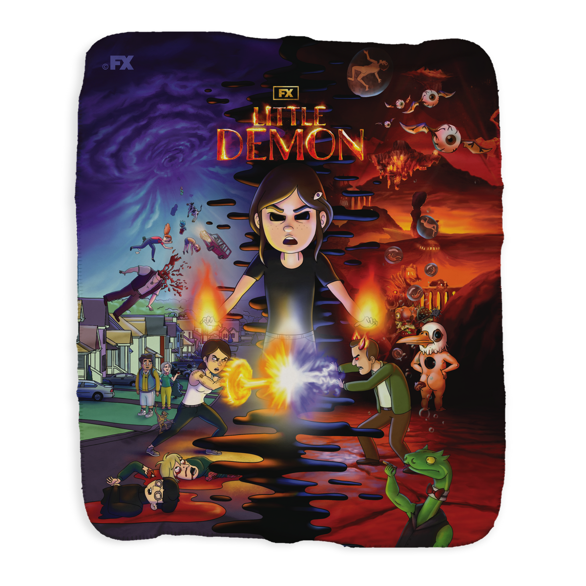 Little Demon Season 1 Key Art Sherpa Blanket | FX Networks Shop
